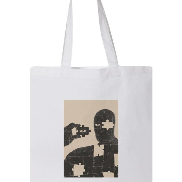 Bags | Human Puzzle Design Tote Bag | Poshmark